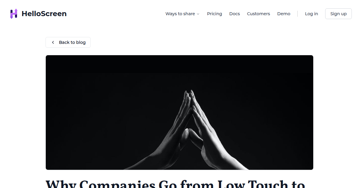 Why Companies Go from Low Touch to High Touch Sales Models ...